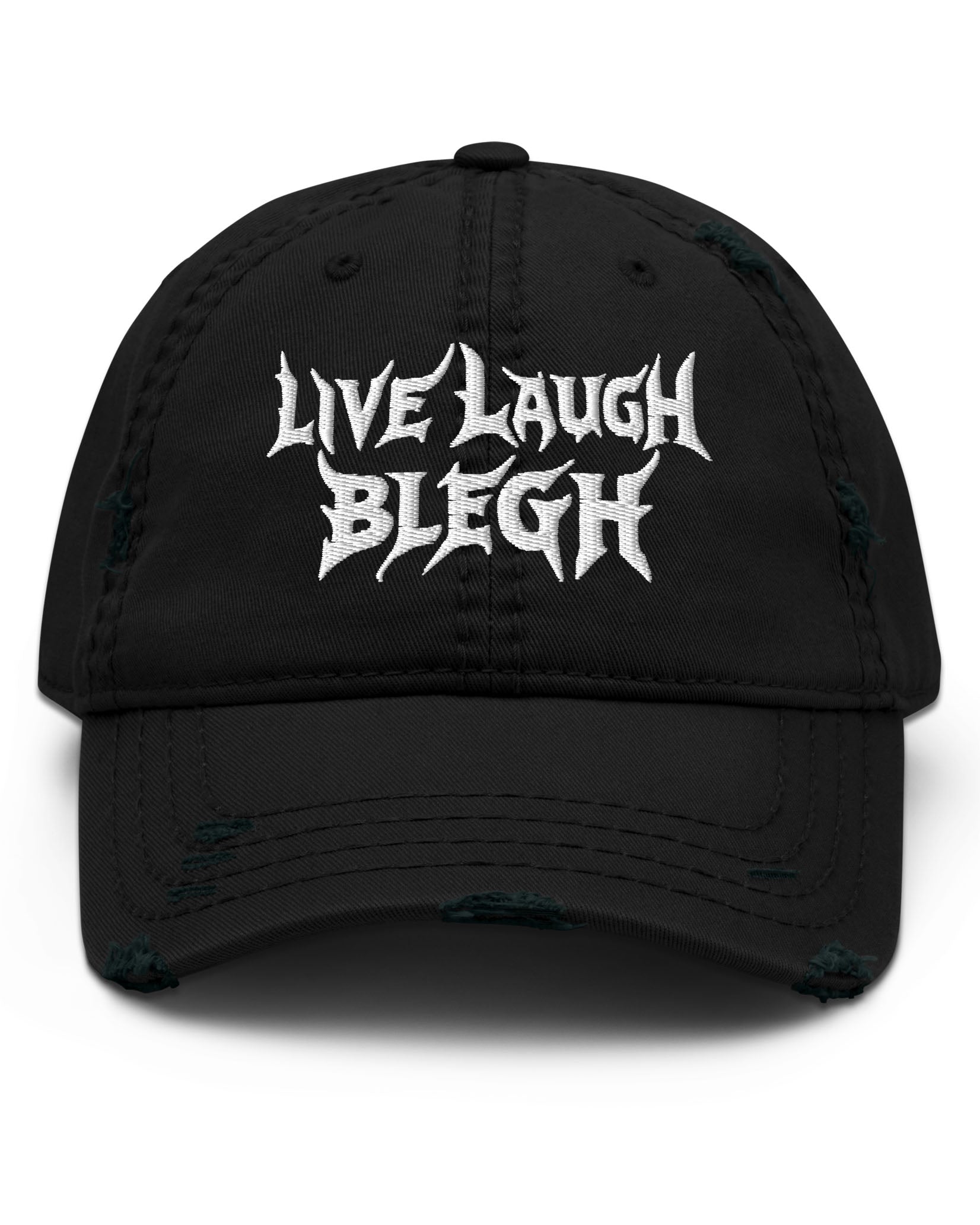Live Laugh Blegh Distressed Dad Hat - Must-Have Gift for Metalheads ...